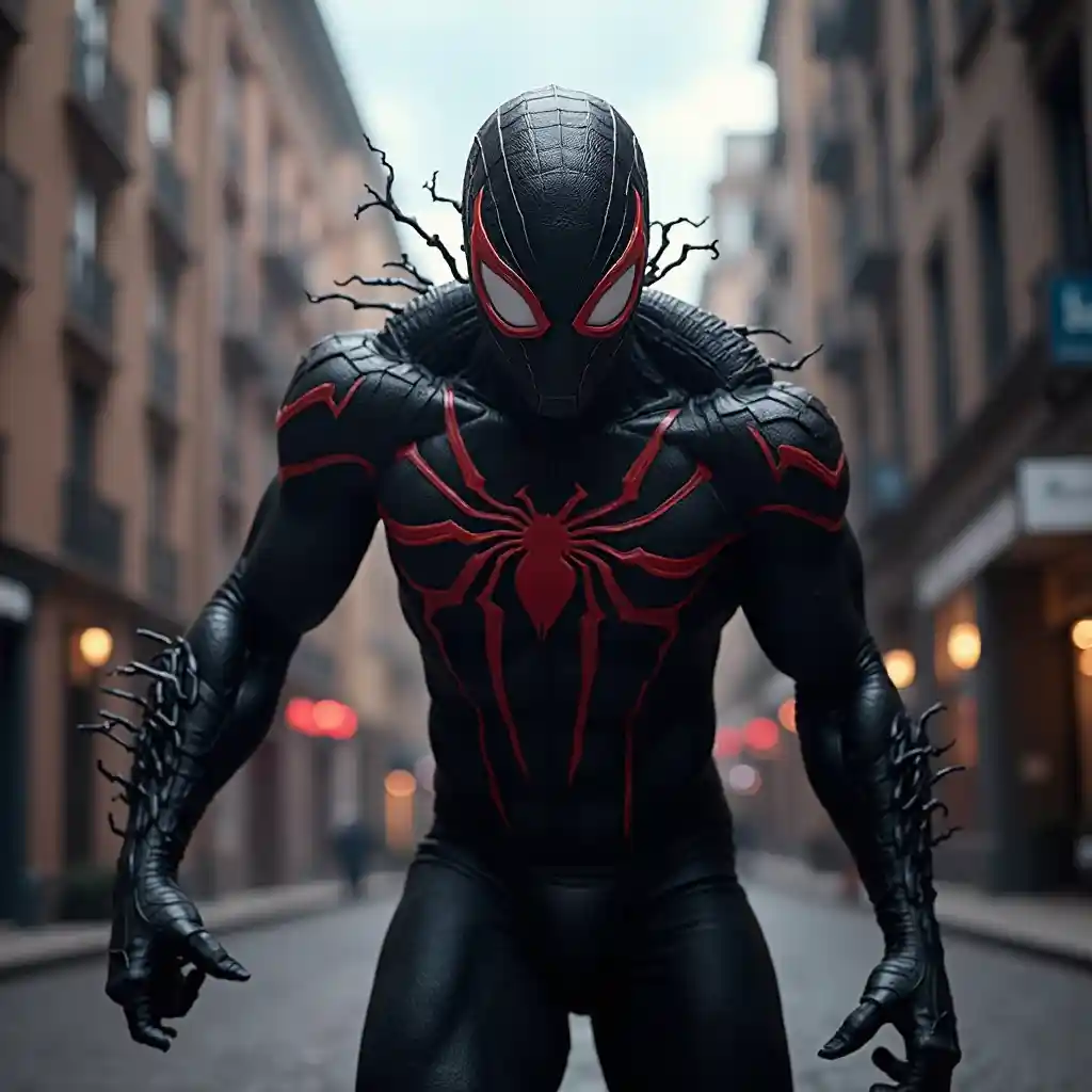 The Hyper-Realistic Transformation of Spider-Man's Symbiote