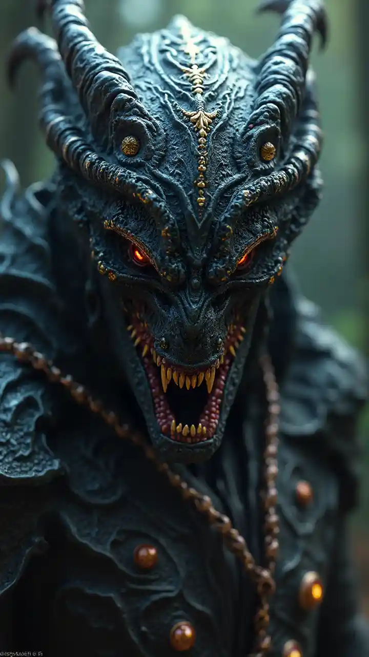 Captivating Hyper-Realistic Demonic Hunter Artistry