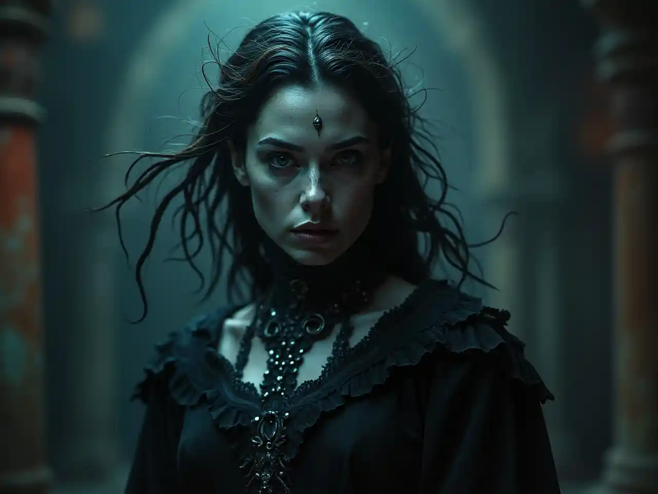 Cinematic Vision of a Regal Strigoi Vampire in Dark Majesty