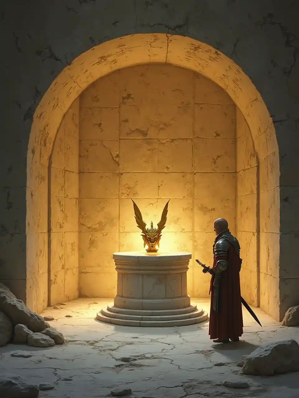 The Enchanted Vault: A Warrior's Encounter with Elven Relics