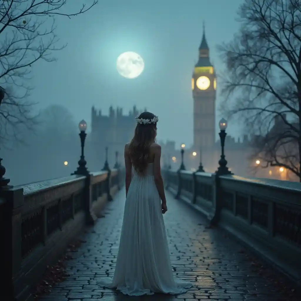 A Dreamlike Night on the Misty Bridge by Big Ben