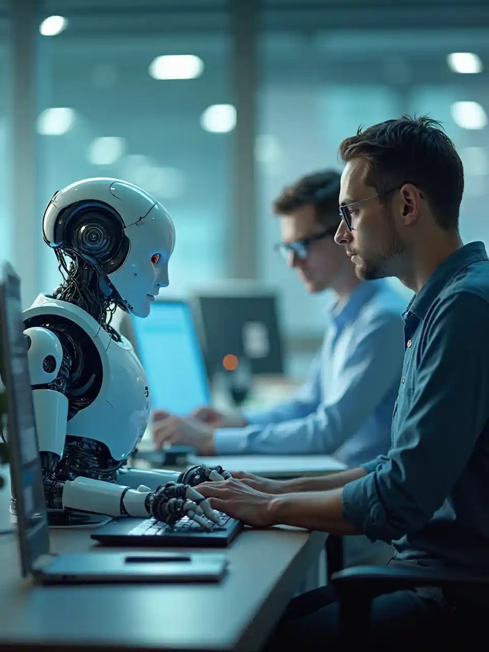 AI Robots Collaborating with Human Colleagues in the Workplace