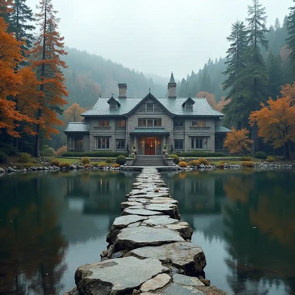 A Stunning Silver Mansion by the Tranquil Lake