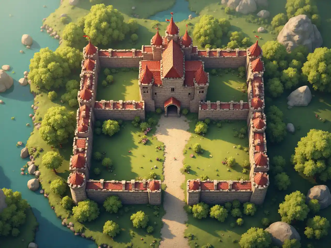 Exploring the Intricate Layout of a Large Castle Map