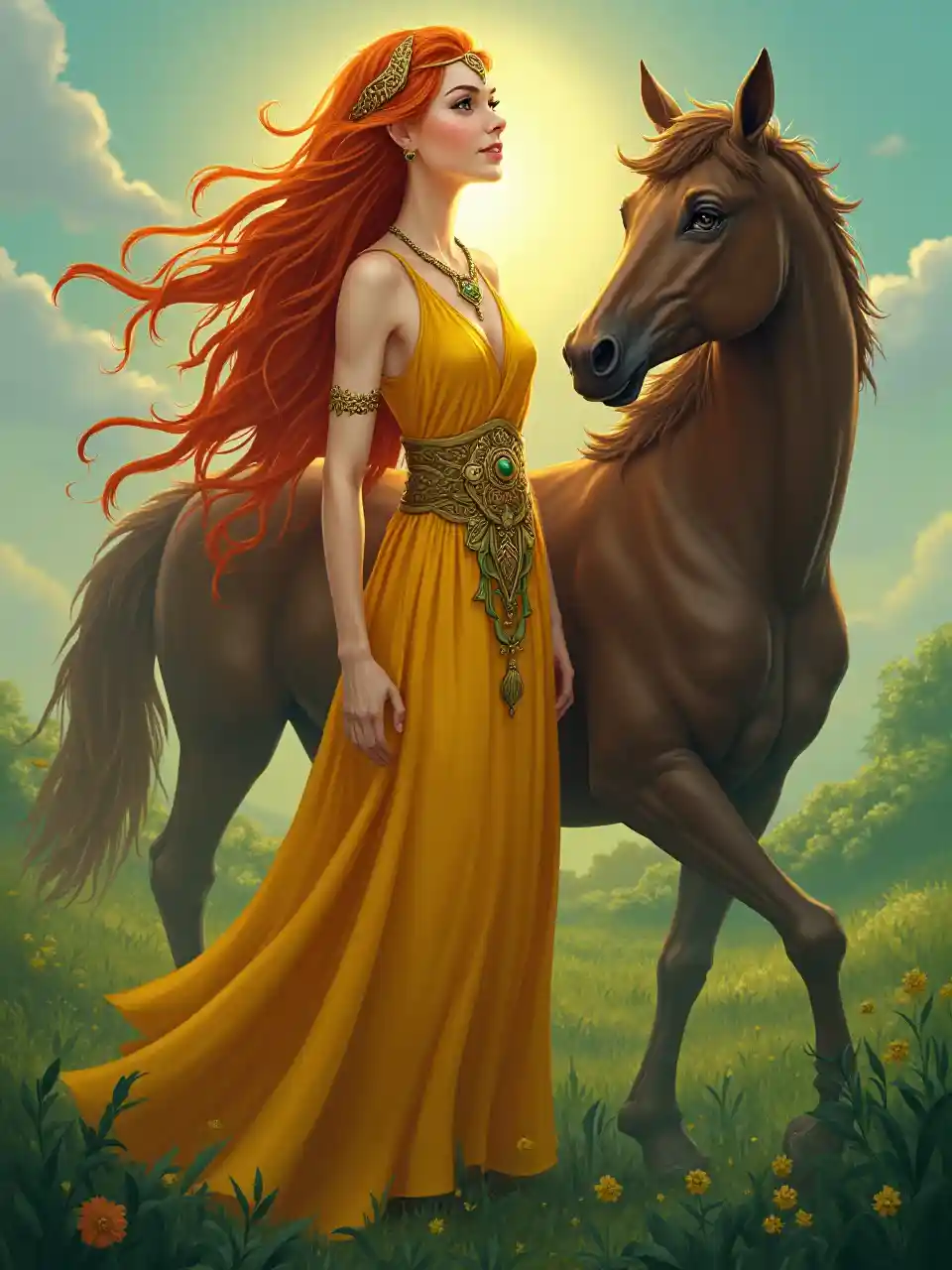 The Regal Presence of Macha: Goddess of Sun and War