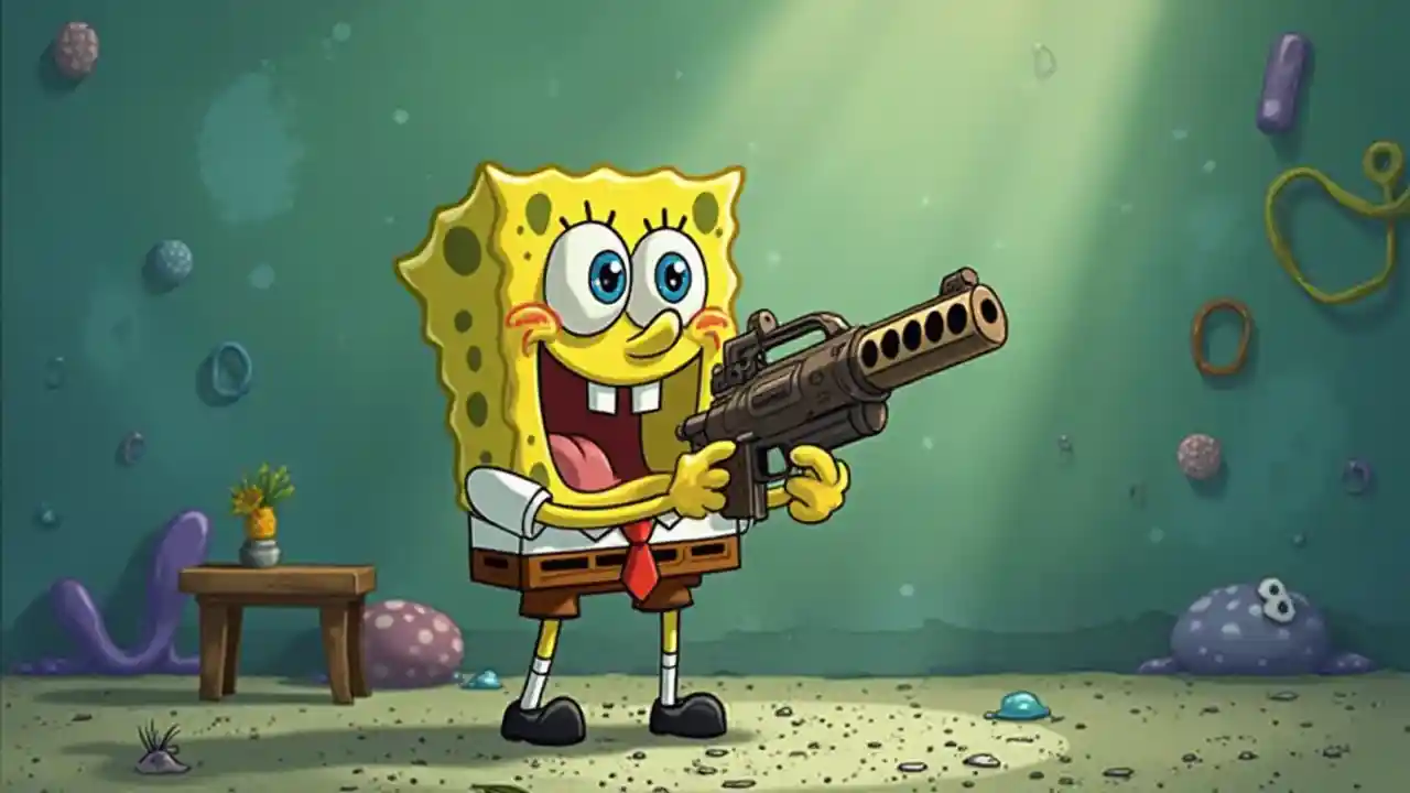 SpongeBob Wields Glock with Extended Magazine in Epic Scene