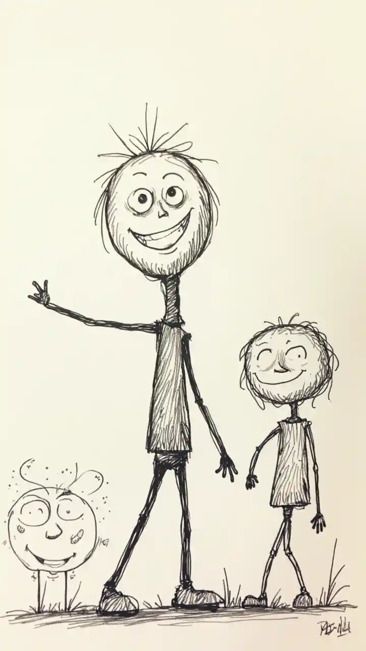 Humorous Stickman Illustrations in Whimsical Scenarios