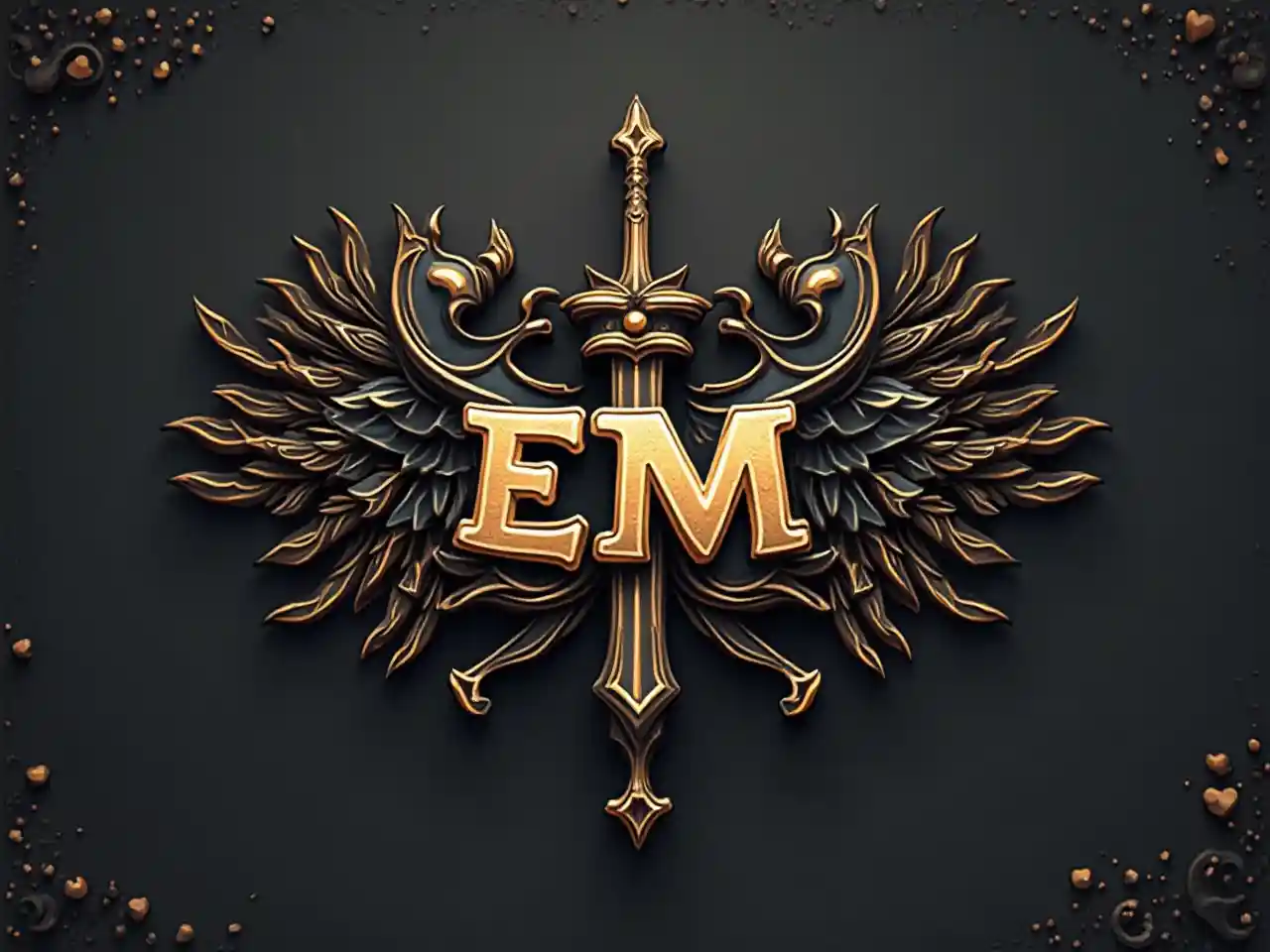 Unique Logo Design Featuring EM Abbreviation and Battle Theme