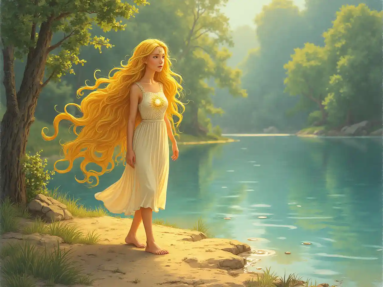 A Serene Fairytale of a Golden-Haired Princess