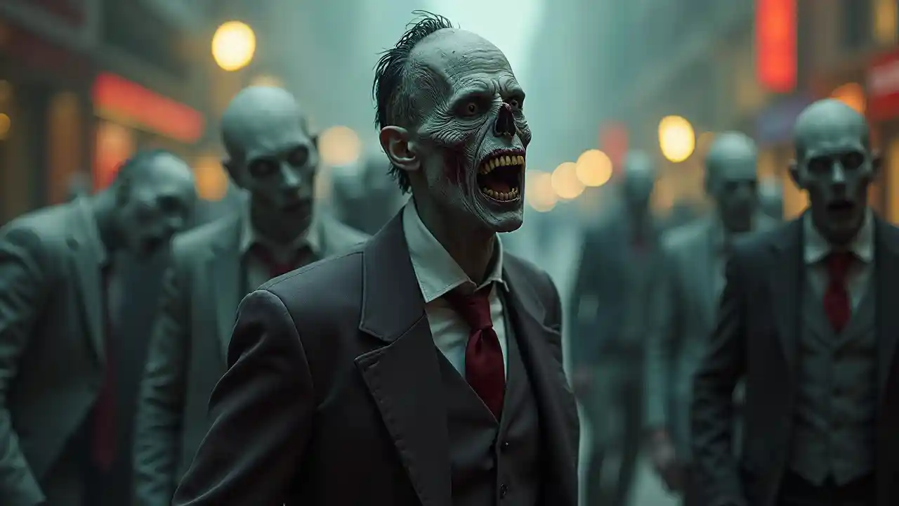 A Suit-Clad Zombie Among Gangsters and Undead