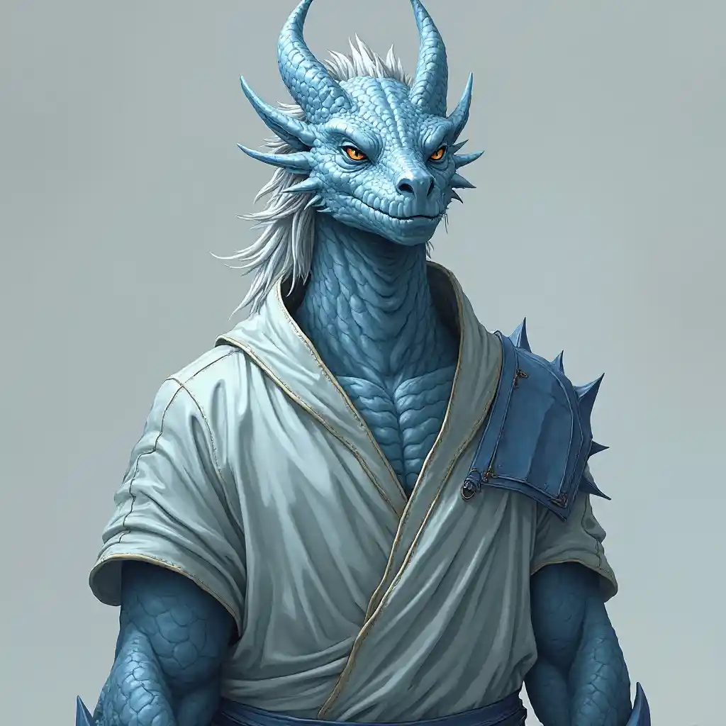 A High Definition View of a Dragonborn Character in Robes