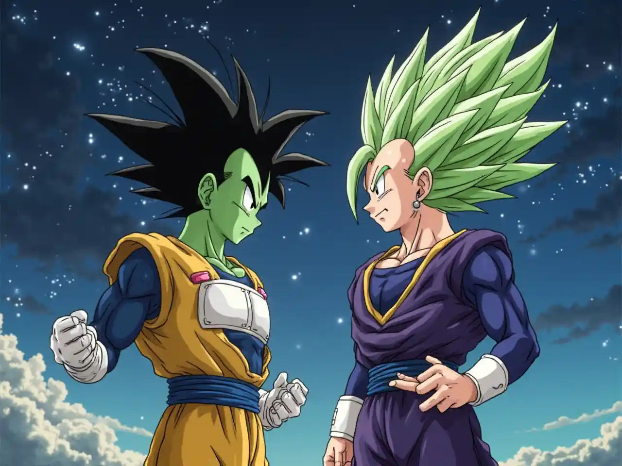 The Fusion Transformation of Broly and Vegeta on Distant Planet