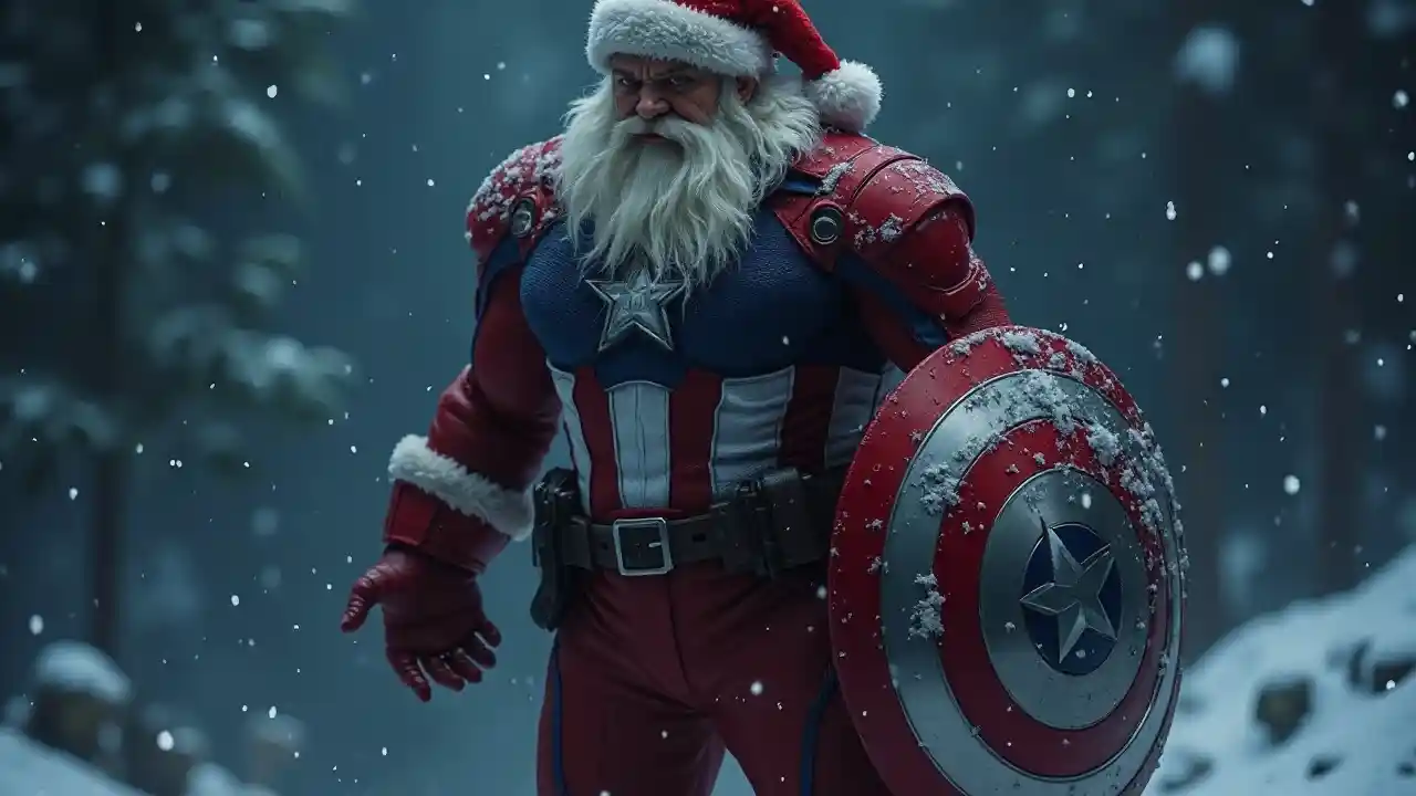 Creating a Hybrid Character Merging Captain America and Santa Claus