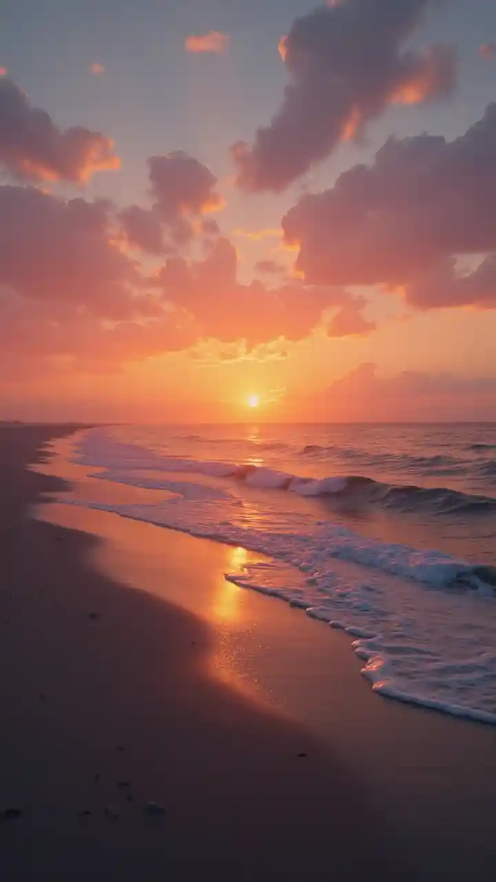 Capturing the Melancholic Beauty of Sunset on a Deserted Beach