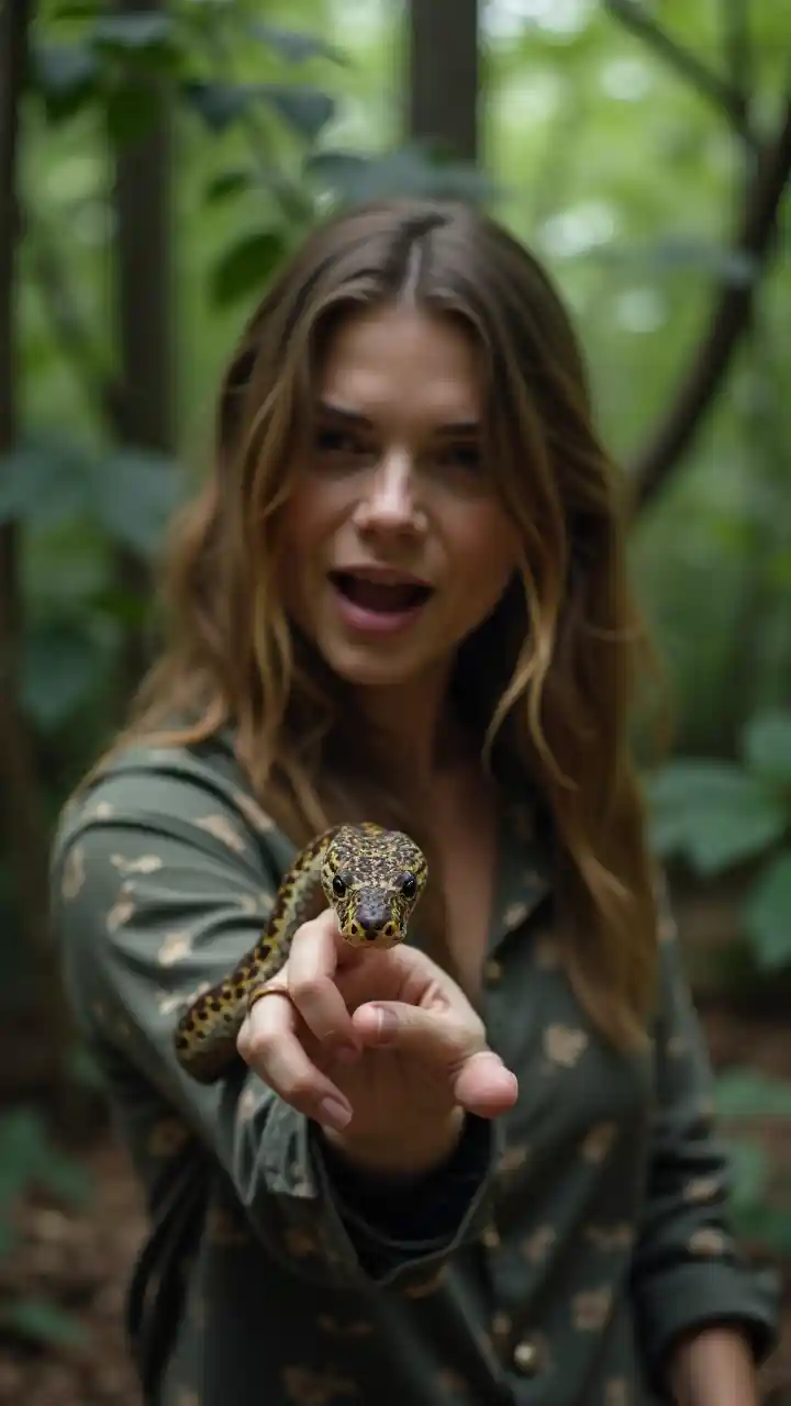 A Dramatic Moment Captured: Woman Bitten by Snake