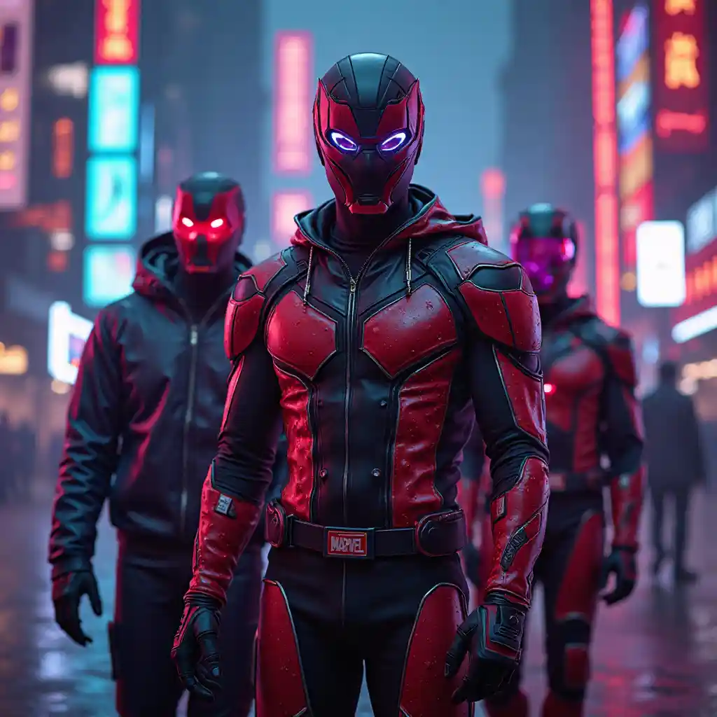 Marvel Heroes in Cyber Suits Lights Up Chinatown