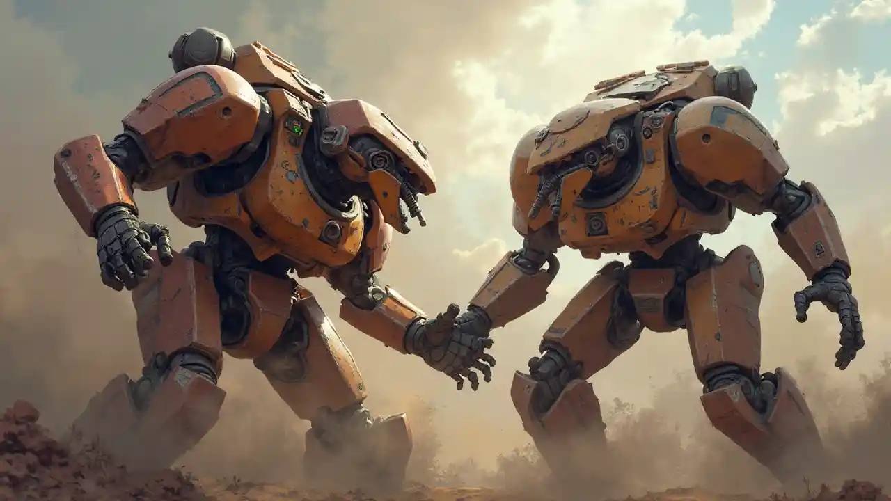 Fist-Fighting Mechs Engage in Epic Battle