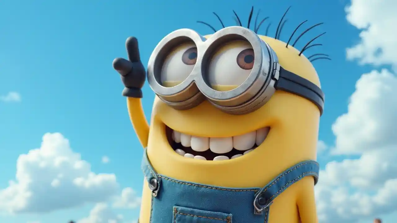 Smiling Minion Character Enjoying a Sunny Day