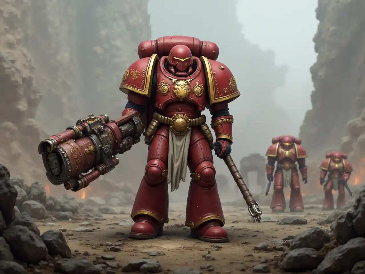 The Epic Stand of Red and Gold Space Marines
