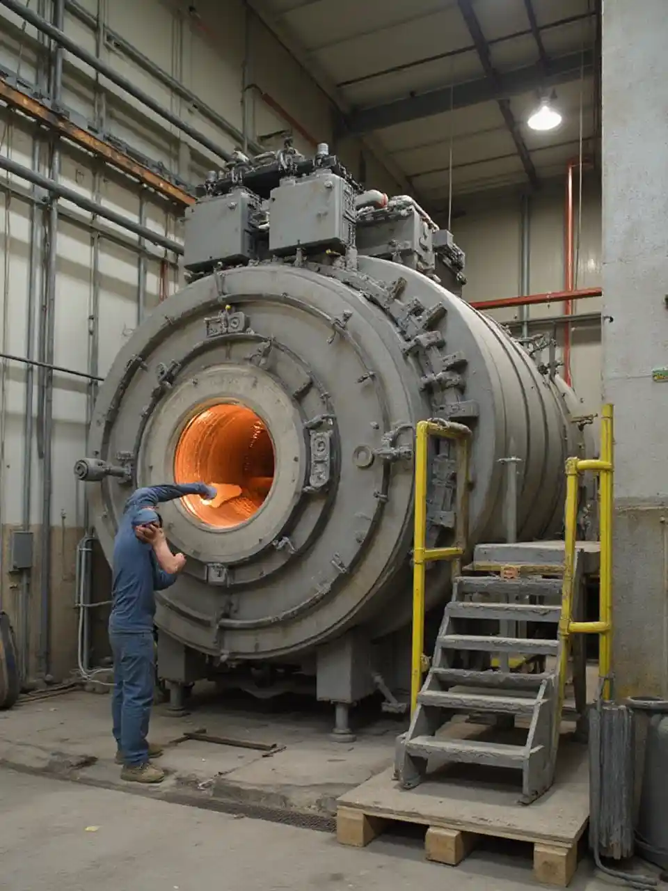 Horizontal View of a Refractory Kiln or Furnace