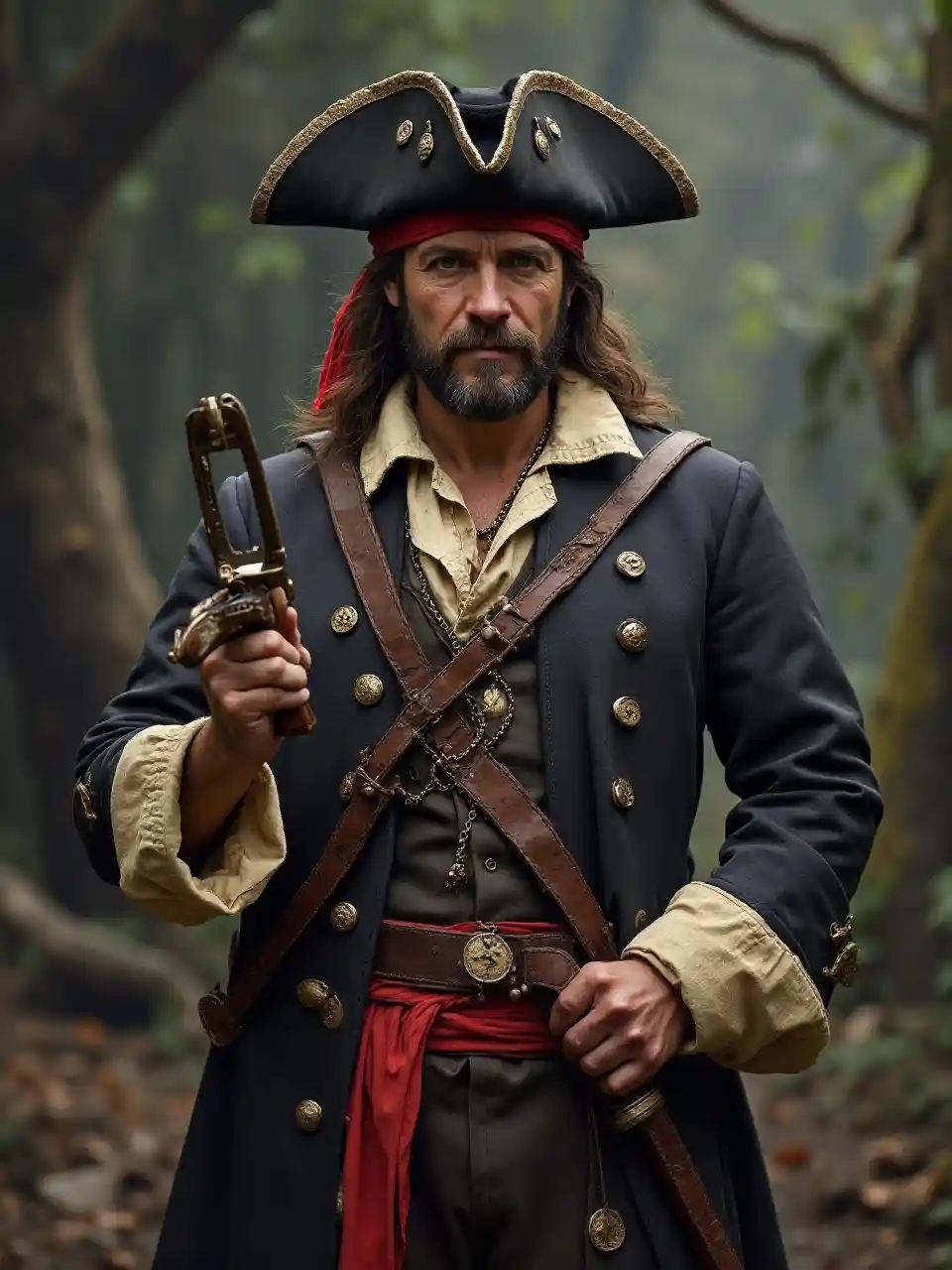 The Fearless Pirate Captain with Flintlock Pistol