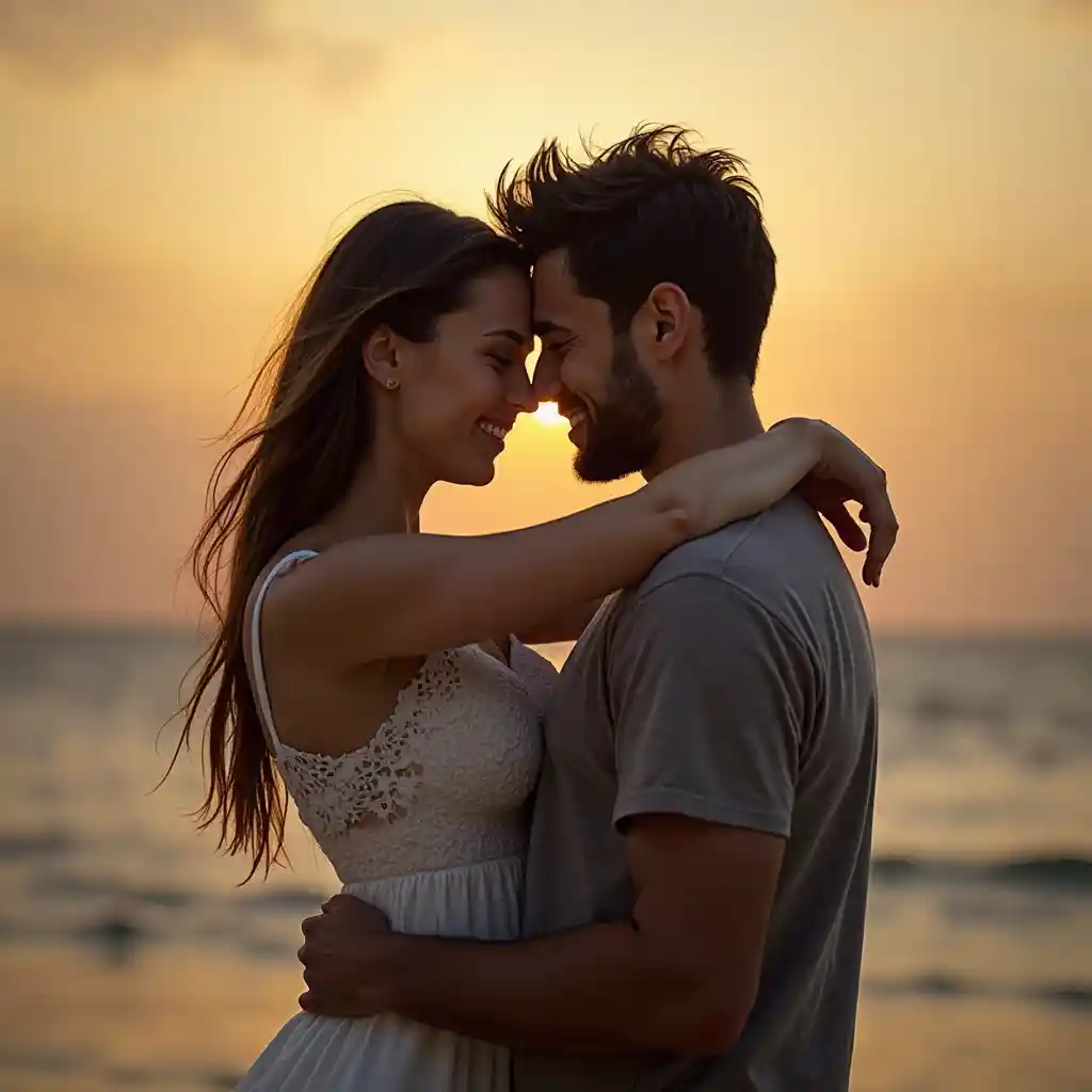 A Beautiful Couple Embracing in High Definition