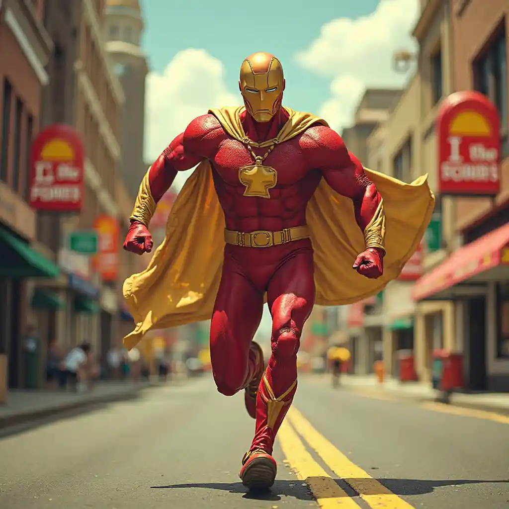 The Taco Hero: A Superhero Running Through the City