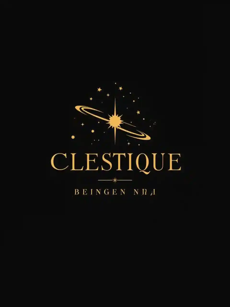 Celestique品牌典雅金色天象logo設計