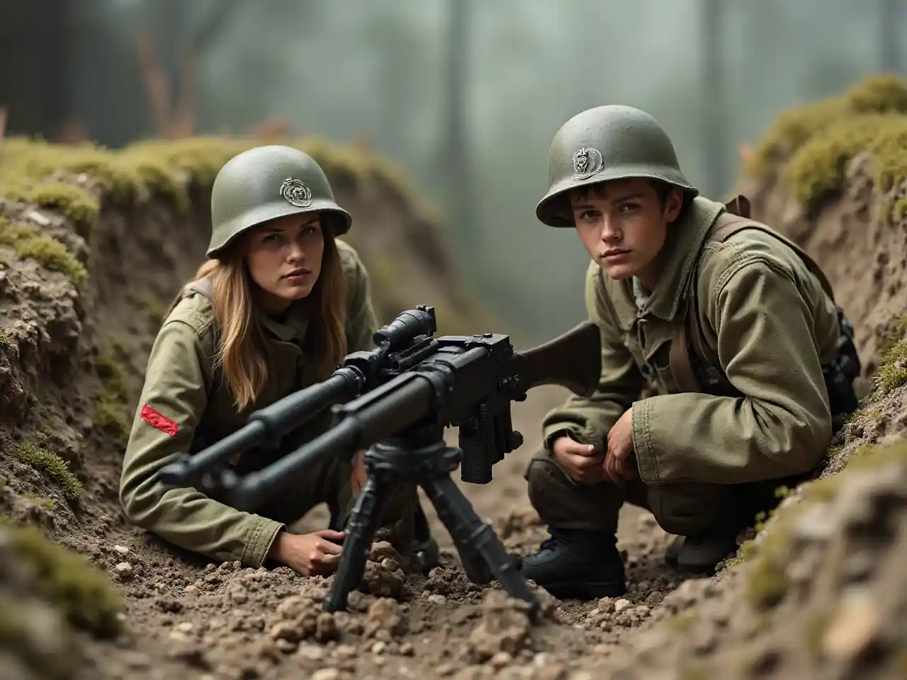 Photorealistic Diorama of WWII German Female Soldiers