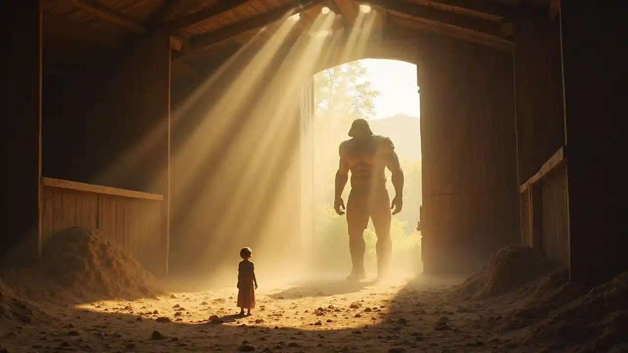 The Encounter in the Dusty Barn Under Sunlight