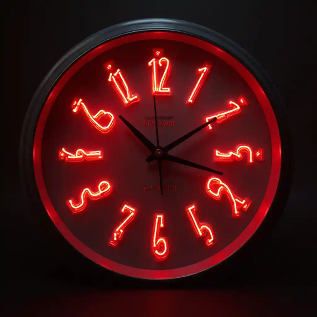 Vibrant Red Hues: Fading Clock Numbers for Time Awareness