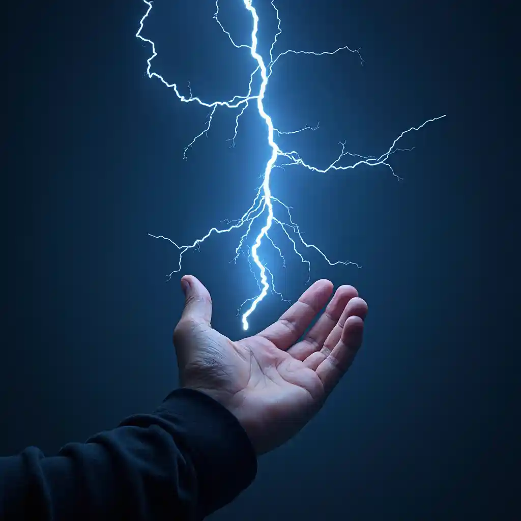 The Power of Nature: Hand Holding Lightning