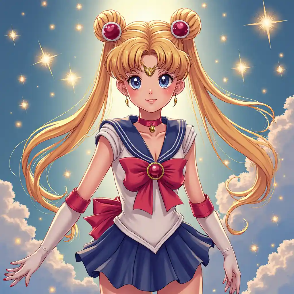 Realistic Illustration of Iconic Sailor Moon Characters