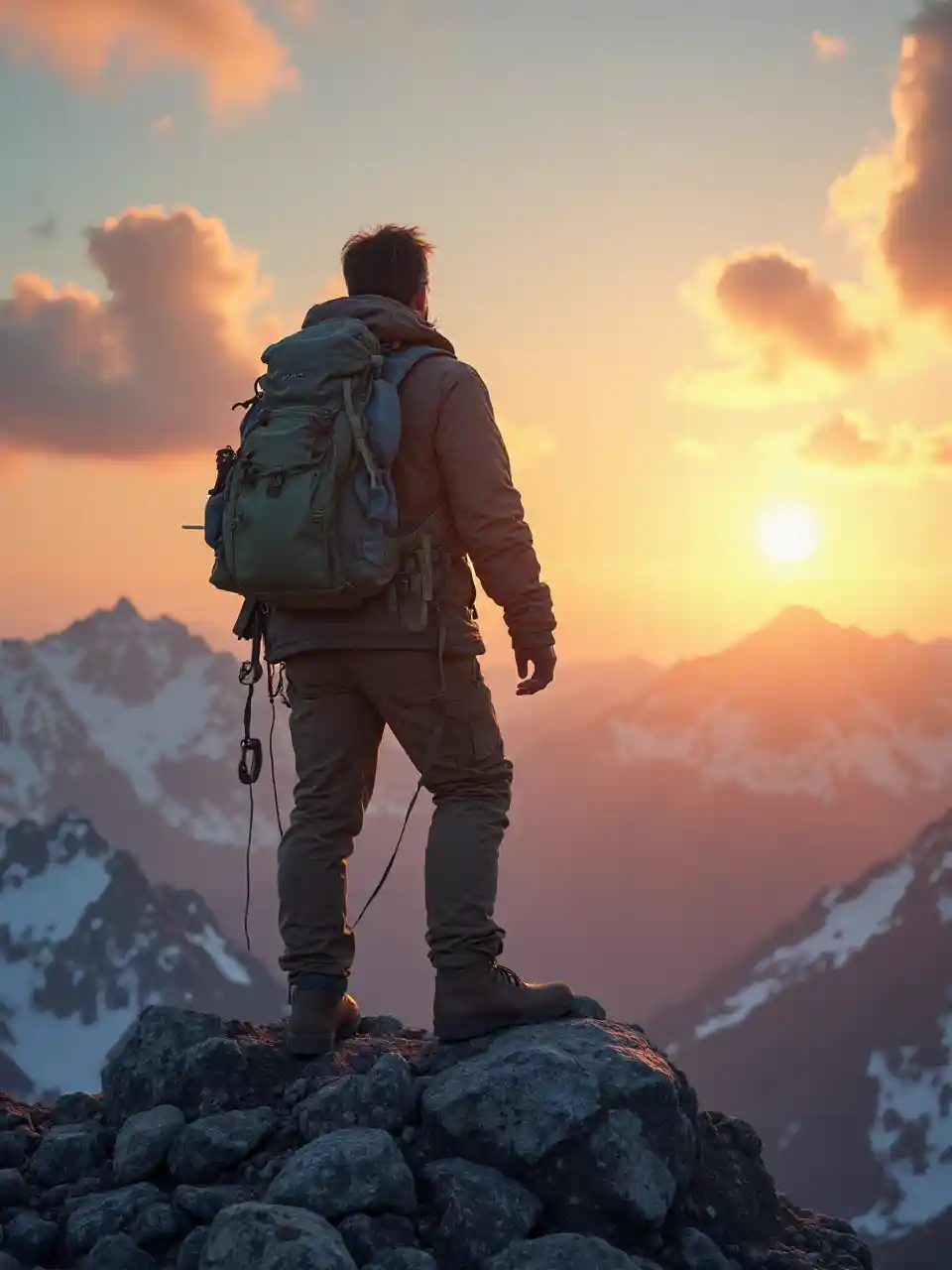 A Fearless Explorer Enjoying the Summit View