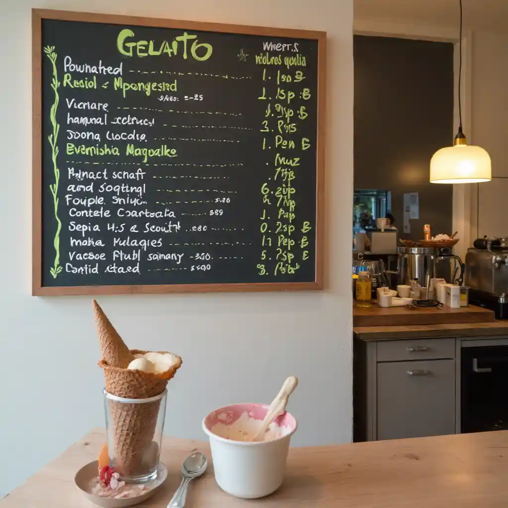 Delicious Gelato Varieties Served in Cups and Cones