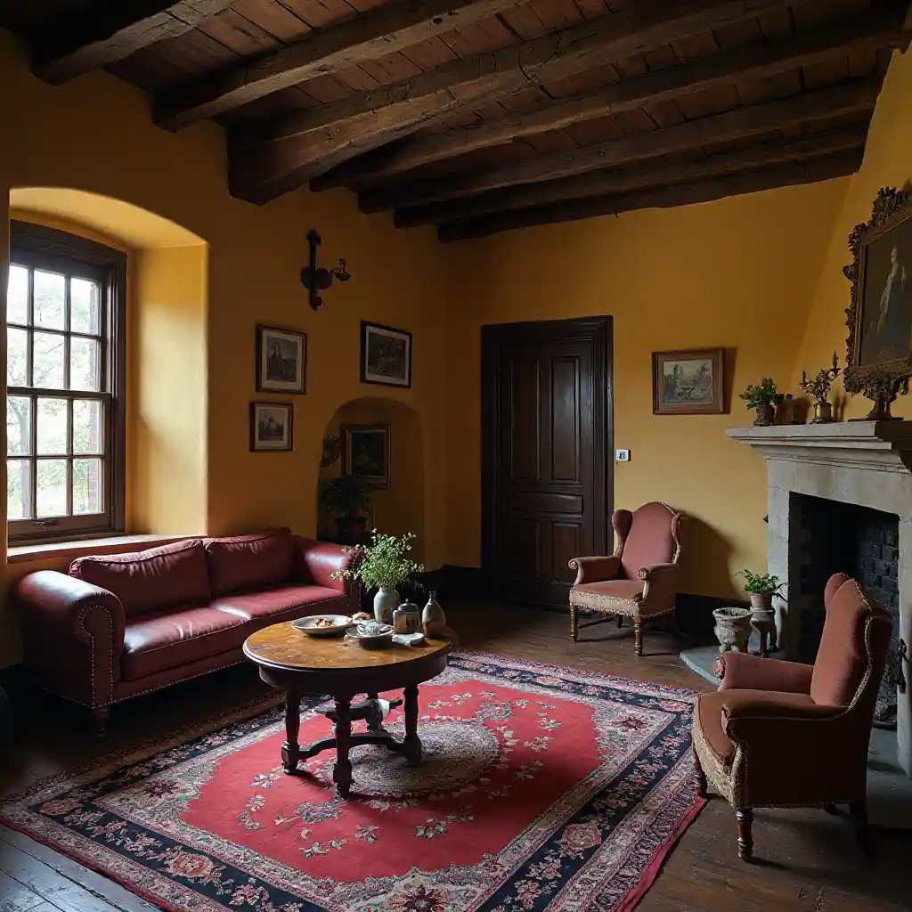 A Masterful Painting of a Medieval Inn Parlor