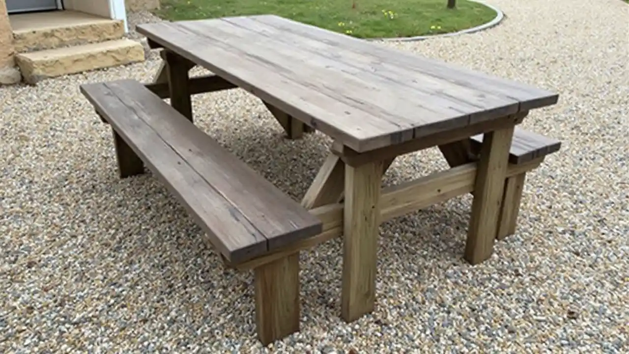 Exploring the Aesthetic of a Grayish Brown Stained Picnic Table