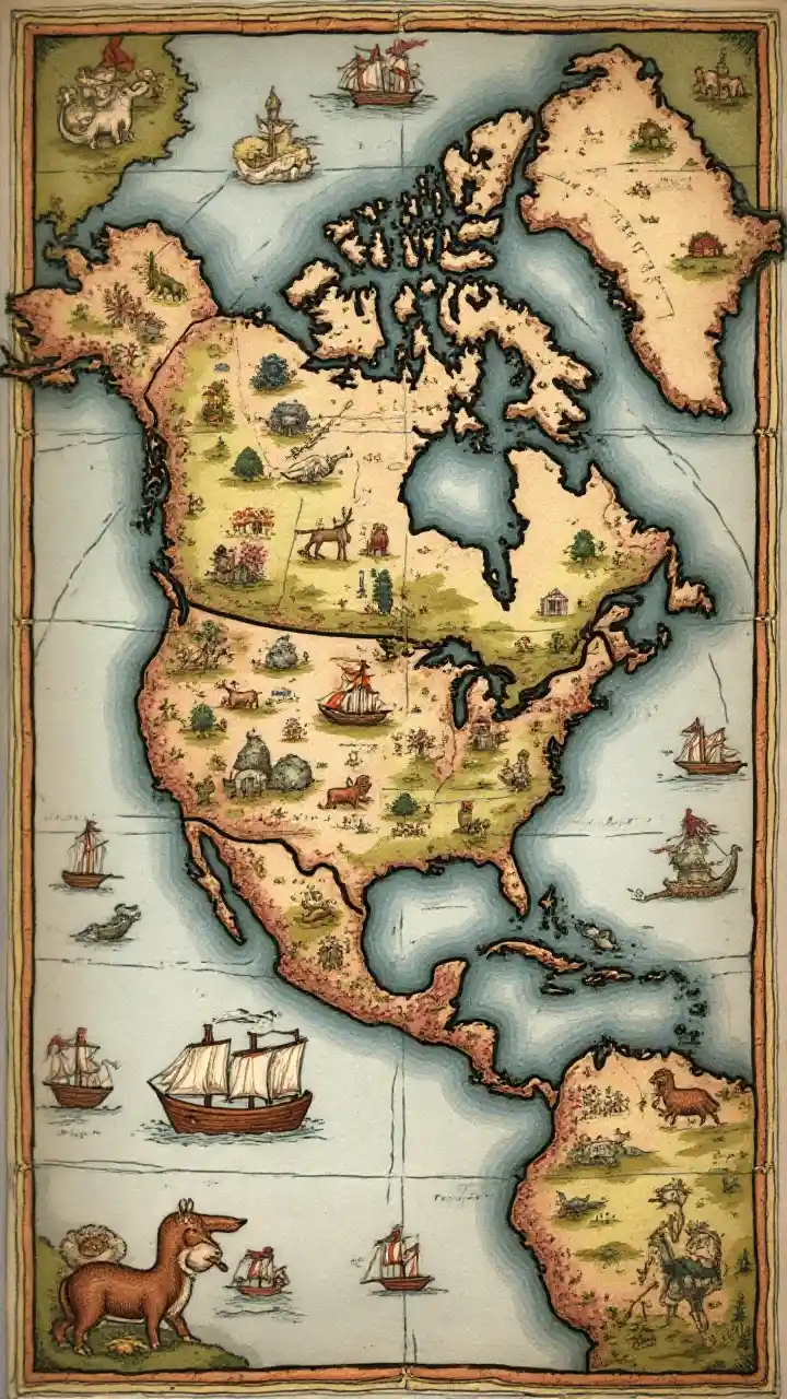 Exploring a Medieval-Style Map of North America