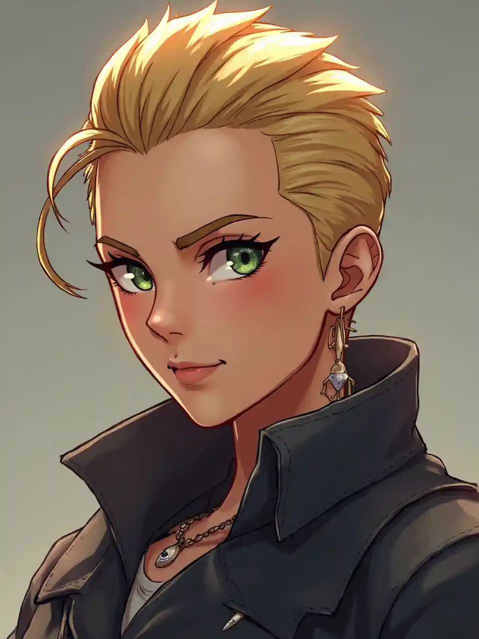 Stylish Game Character Design Featuring Slicked-Back Hair
