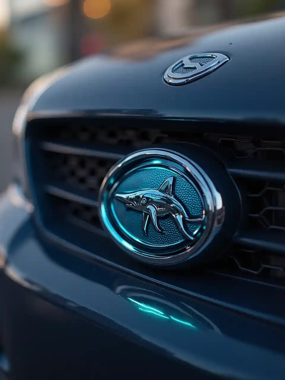 Creative Electric Shark Emblem for Car Grille Design