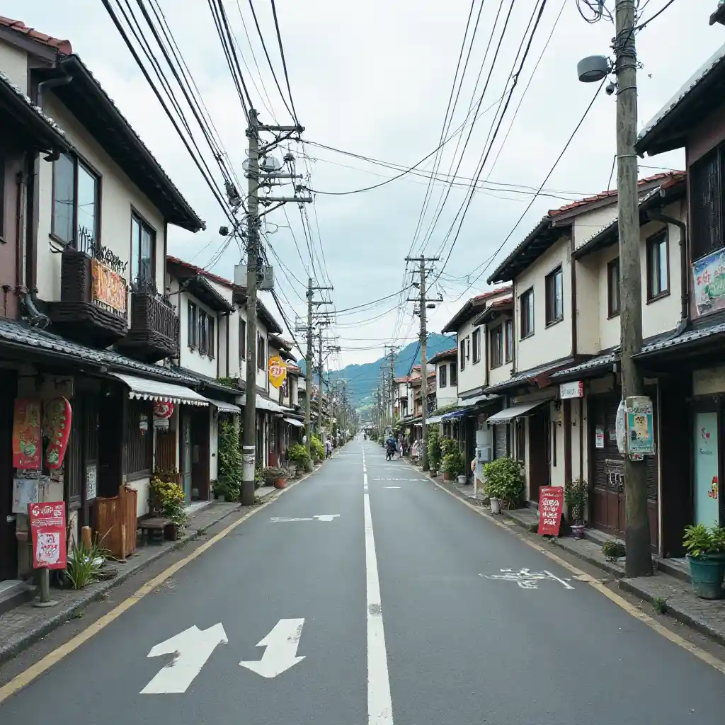 Exploring a Charming Small Town Japanese Intersection