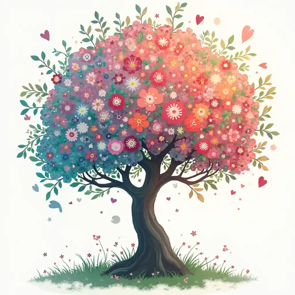 Awakening the Mind: A Blossoming Tree of Positive Thoughts