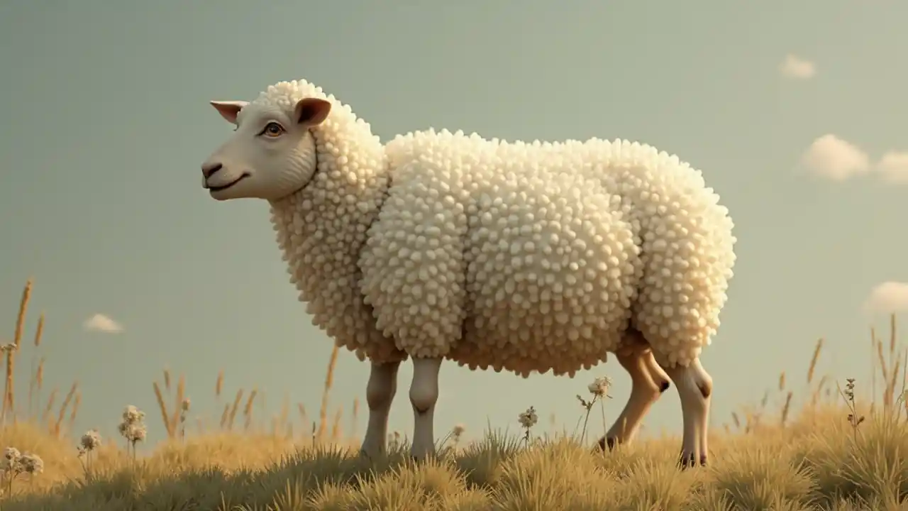 A Unique Image Featuring a Five-Legged Sheep