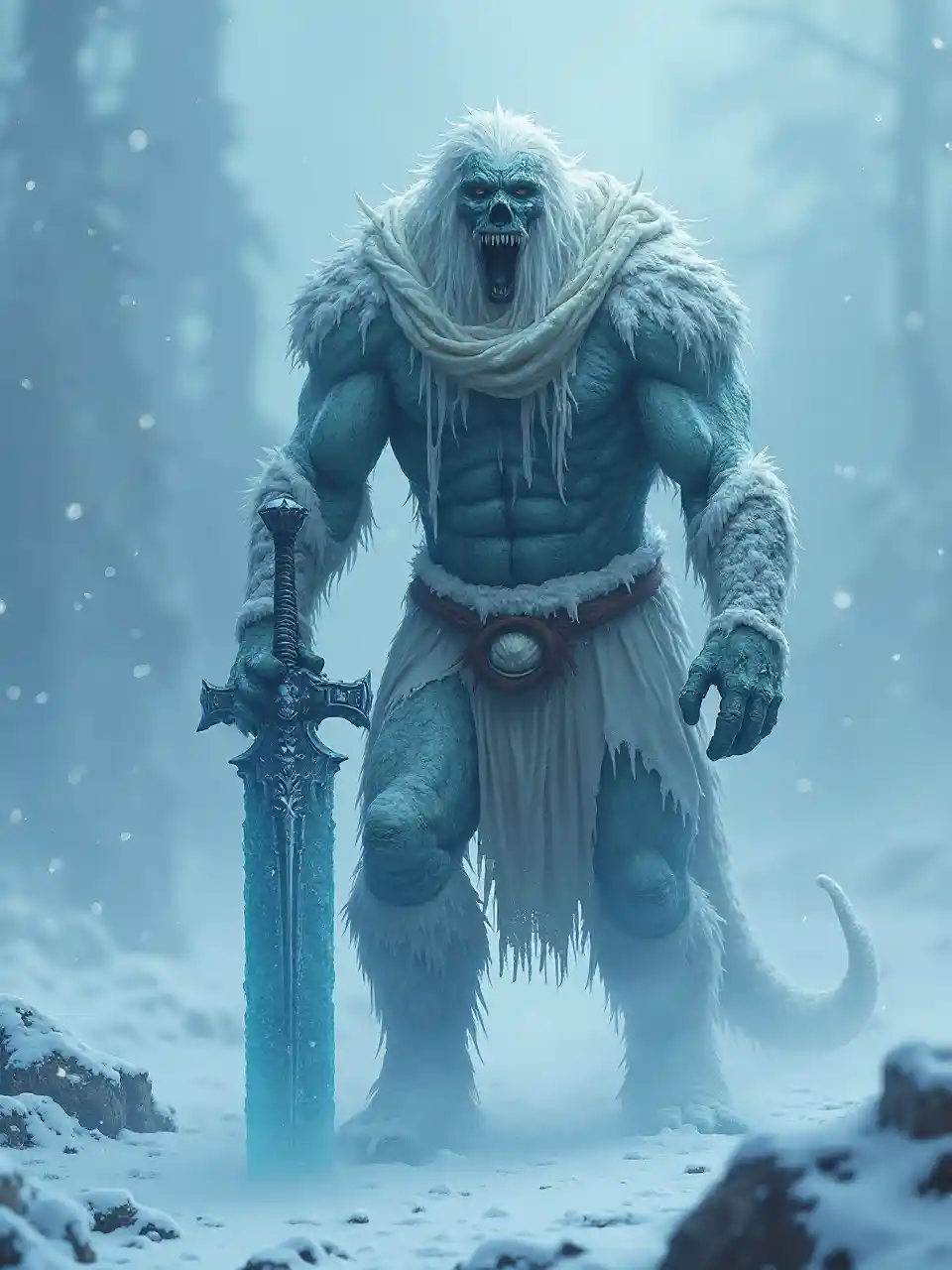 The Frost Monster Wields Its Icy Blade in a Blizzard