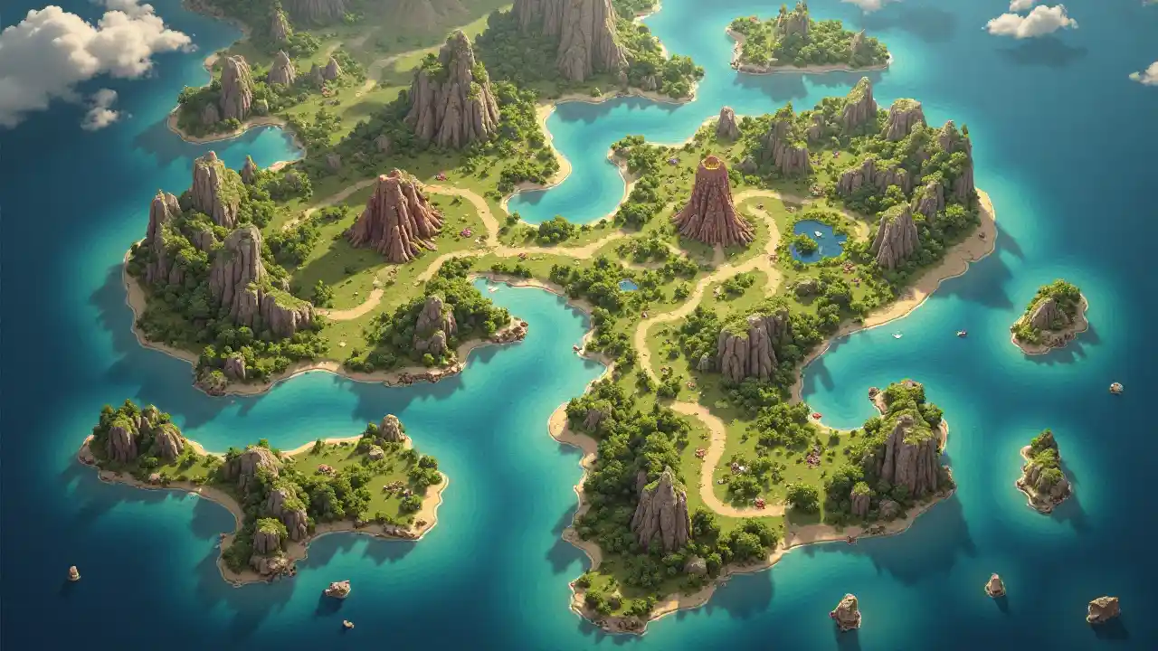 Exploring the Intricacies of a Detailed Fantasy World Map