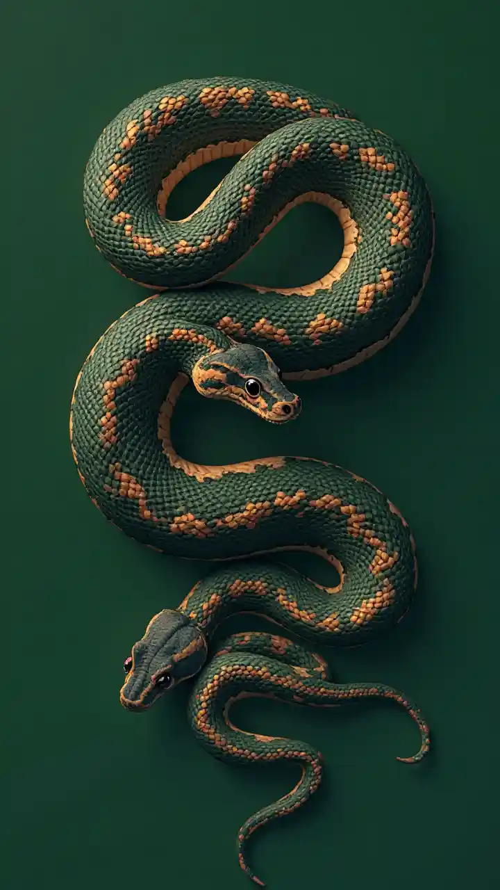 A Detailed Look at a Coiled Ball Python Snake