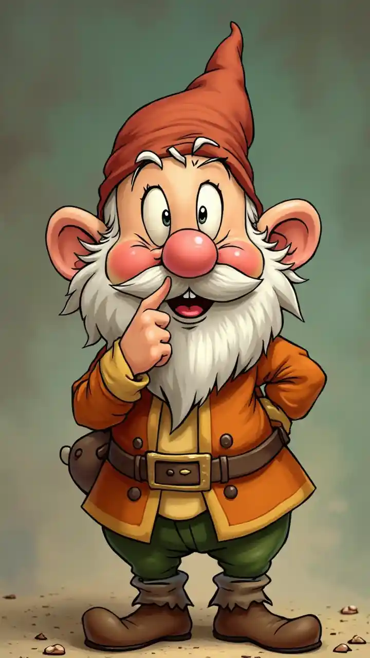 Hilarious Cartoon of a Dwarf and His Nose Dilemma