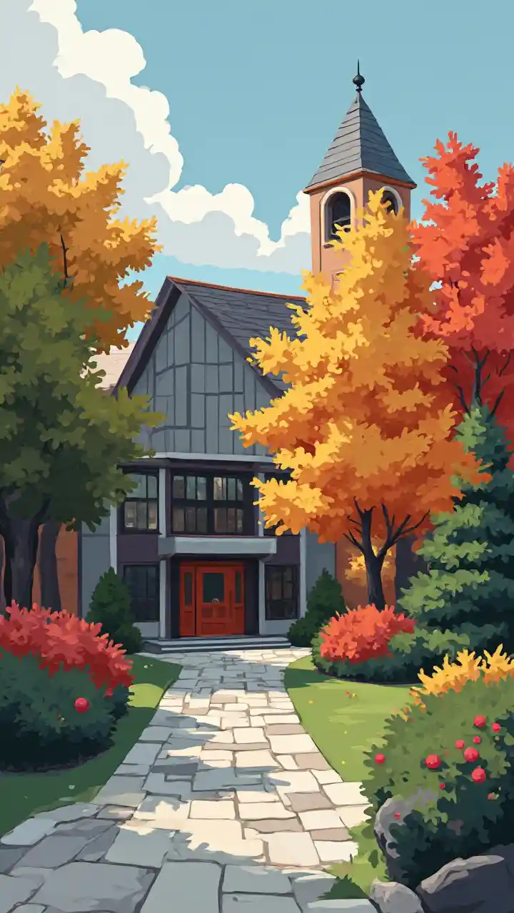 A Colorful Block Image of Colby College's Miller Library
