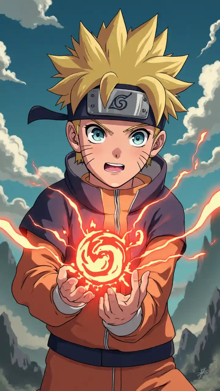 Dynamic Anime Art of Naruto with Rasengan Energy