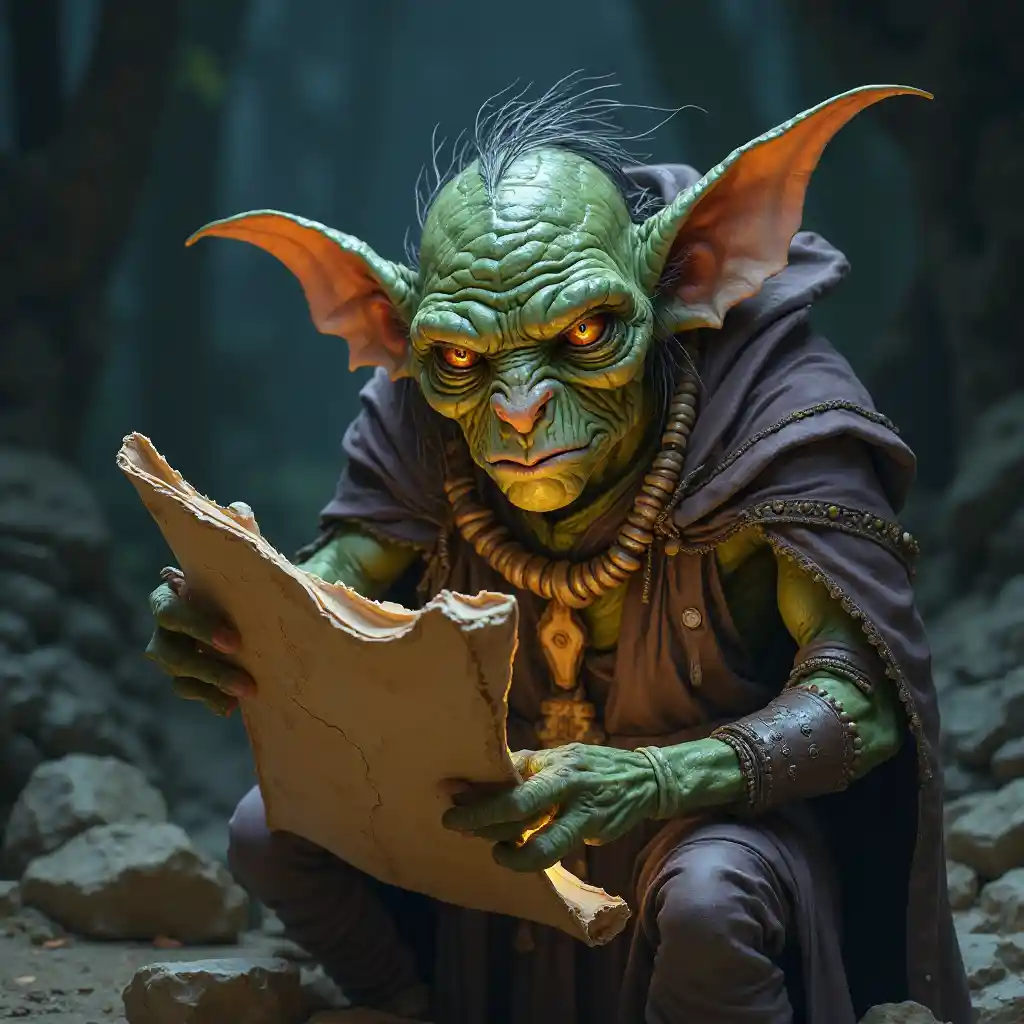 A Goblin's Quest for Wisdom in a Mystic Realm
